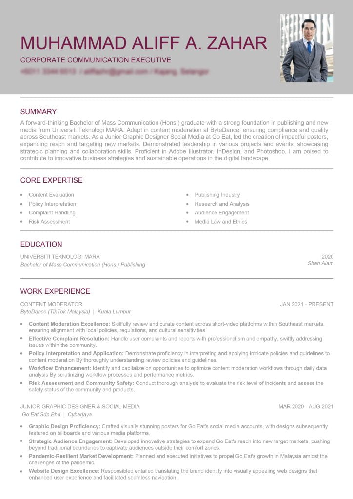 5 Contoh Template Resume (ATS) yang HR Approve Boleh Digunakan di ...